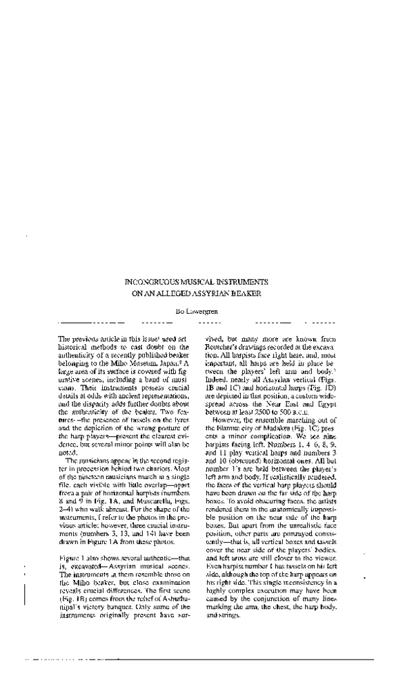 (PDF) Incongruous Musical Instruments on an Alleged Assyrian Beaker