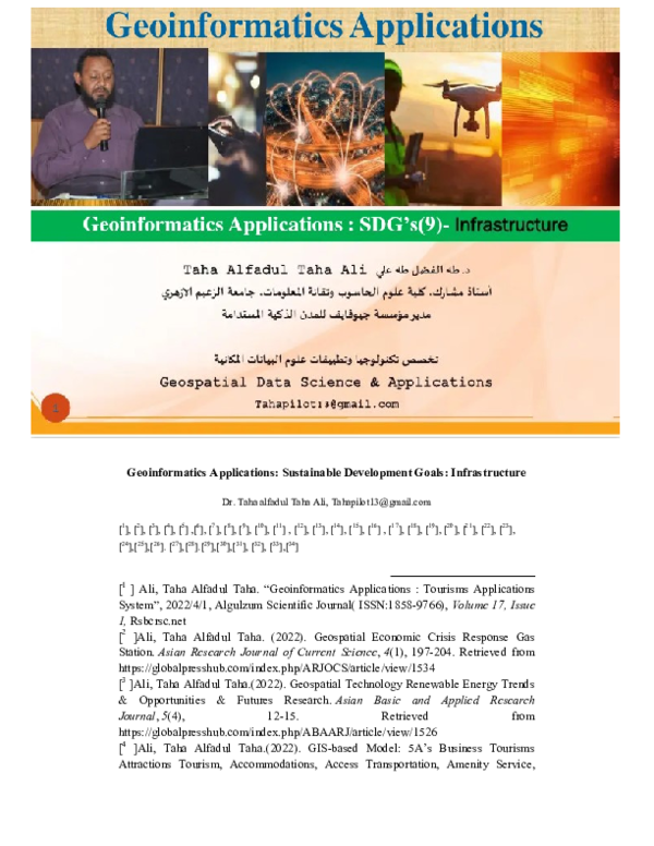 Pdf Geoinformatics Applications Sustainable Development Goals Infrastructure