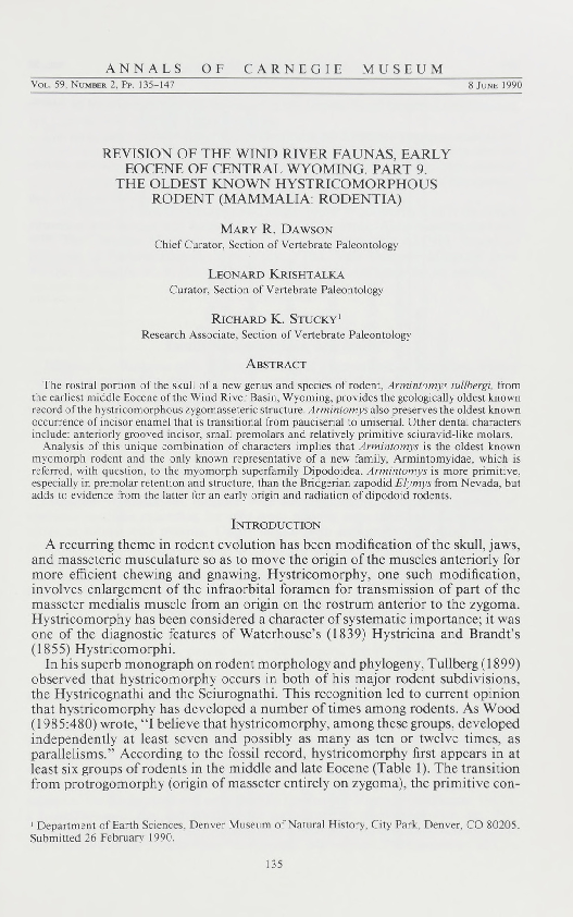 (PDF) Revision of the Wind River faunas, early Eocene of central ...
