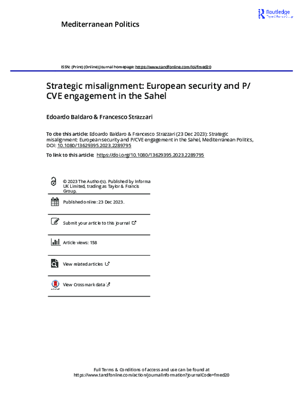 (PDF) Strategic misalignment: European security and P/ CVE engagement ...