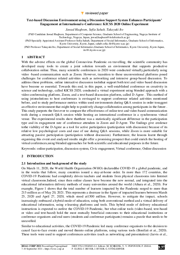 (PDF) Text-based Discussion Environment using a Discussion Support ...