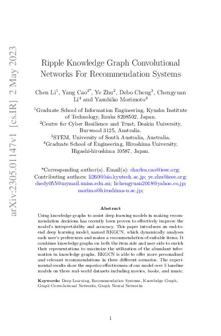 (PDF) Ripple Knowledge Graph Convolutional Networks For Recommendation ... (PDF) Ripple Knowledge Graph Convolutional Networks For Recommendation ...
