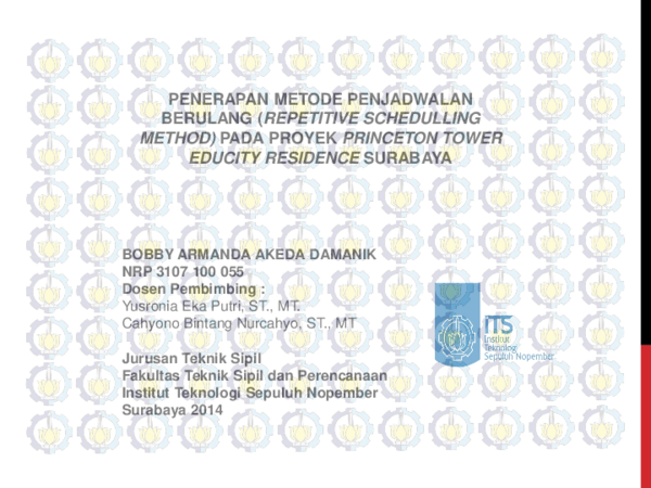 (PDF) Penerapan Metode Penjadwalan Berulang (Repetitive Scheduling ...