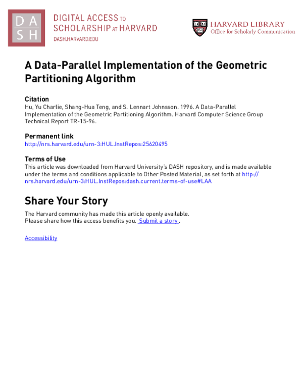 (PDF) A Data-Parallel Implementation of the Geometric Partitioning Algorithm