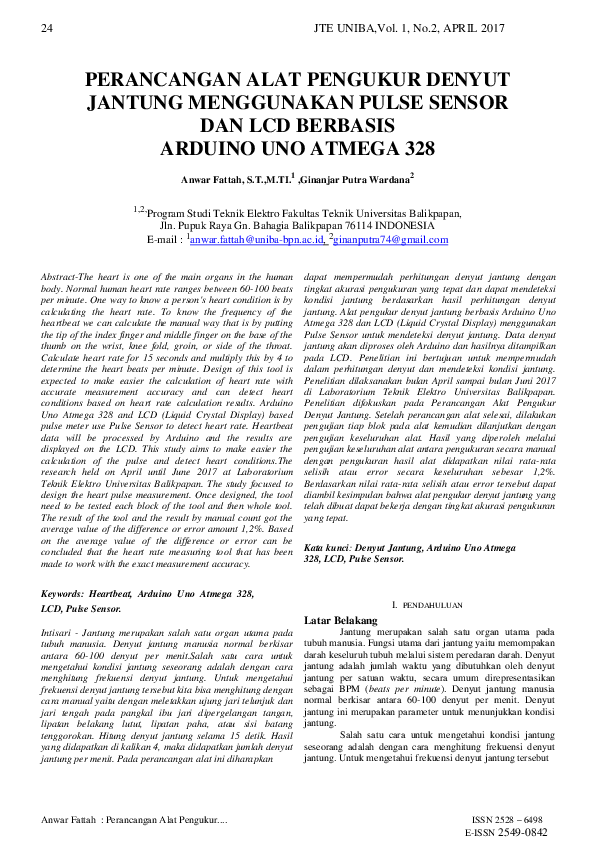 (PDF) Perancangan Alat Pengukur Denyut Jantung Menggunakan Pulse Sensor ...