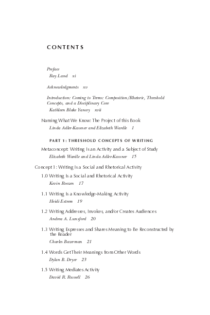 (PDF) Threshold Concepts in First-Year Composition