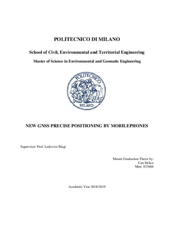 (PDF) New GNSS precise positioning by mobilephones