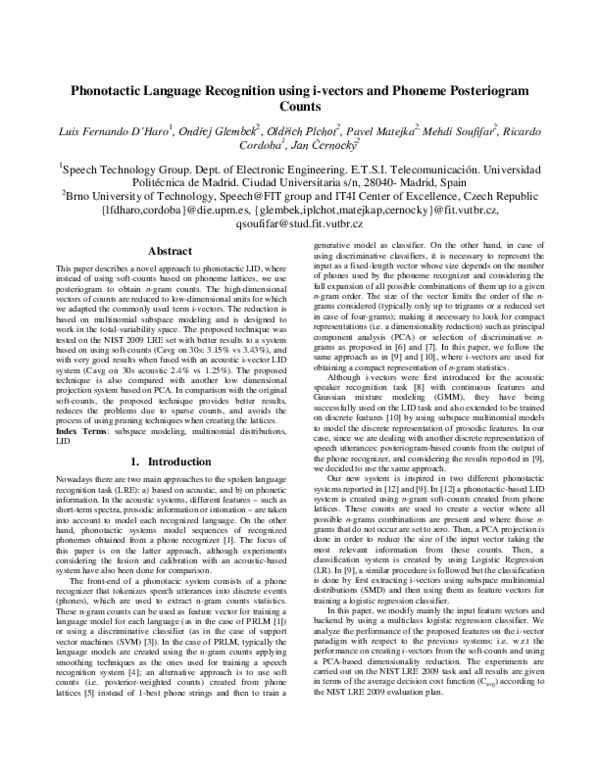 (PDF) Phonotactic language recognition using i-vectors and phoneme ...