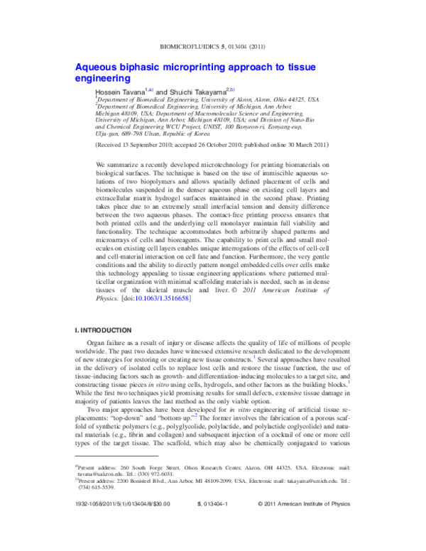 (PDF) Aqueous biphasic microprinting approach to tissue engineering ...