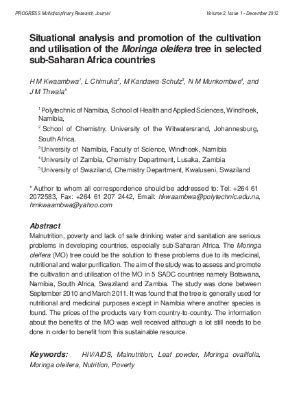 (PDF) Situational analysis and promotion of the cultivation and ...