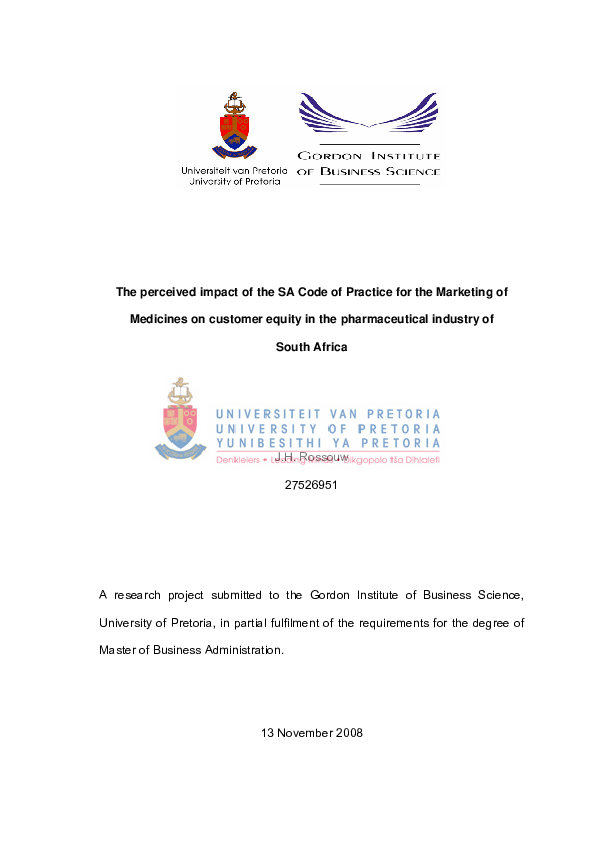 (PDF) The perceived impact of the SA Code of Practice for the marketing ...