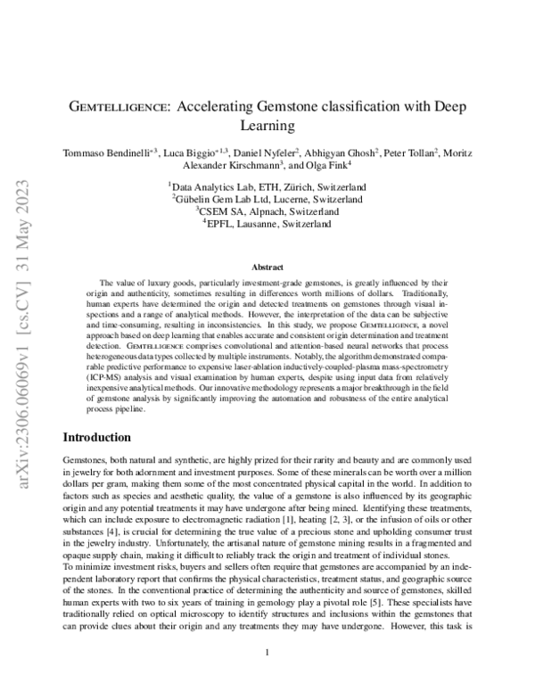 (PDF) Gemtelligence: Accelerating Gemstone classification with Deep Learning