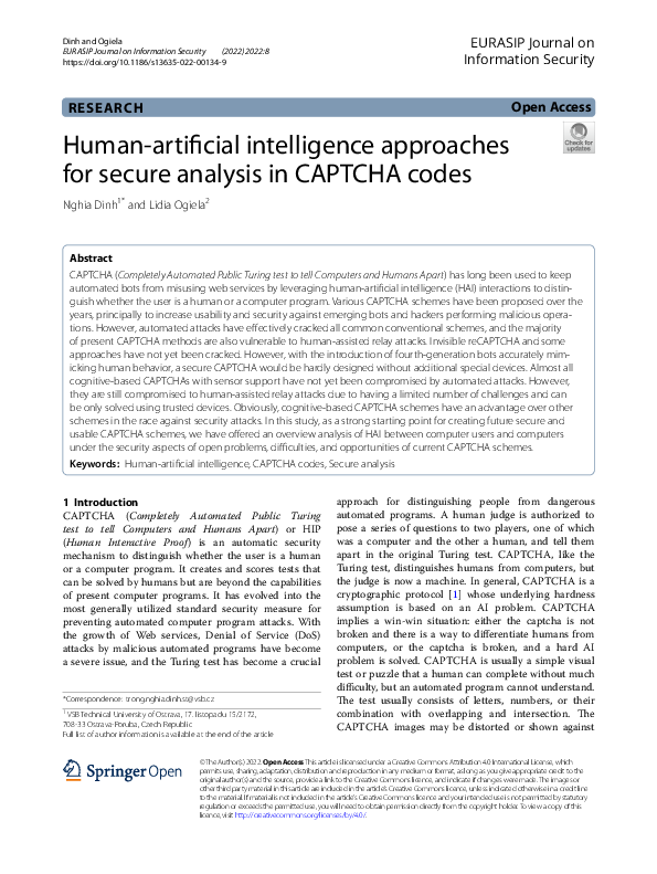 (PDF) Human-artificial intelligence approaches for secure analysis in ...