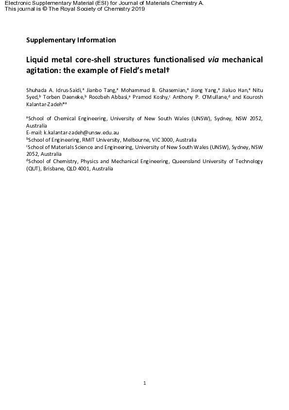 (PDF) Liquid metal core–shell structures functionalised via mechanical ...