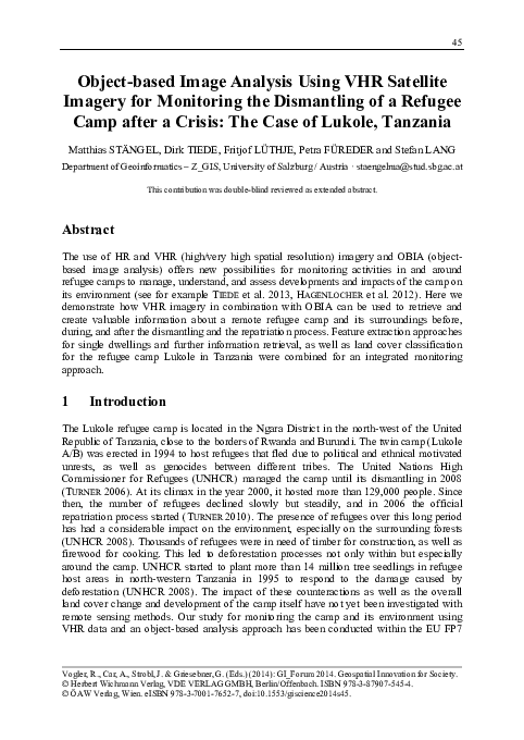 (PDF) Object-based Image Analysis Using VHR Satellite Imagery for ...