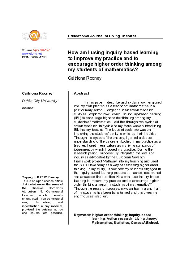 (PDF) Educational Journal of Living Theories