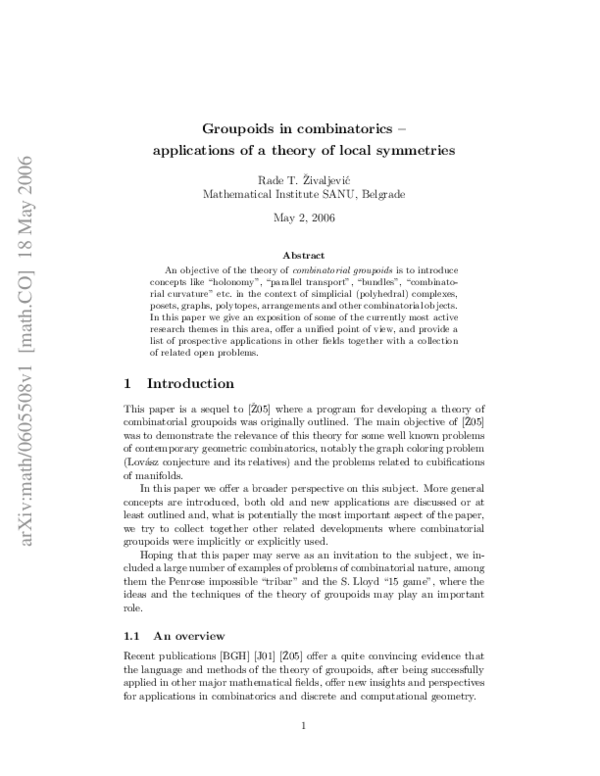 (PDF) Groupoids in combinatorics—applications of a theory of local ...