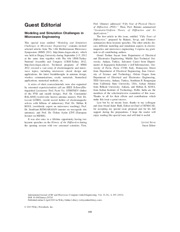 (PDF) Modeling and simulation challenges in microwave engineering