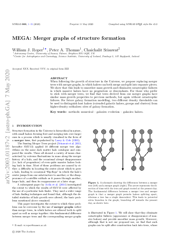 (PDF) MEGA: Merger graphs of structure formation