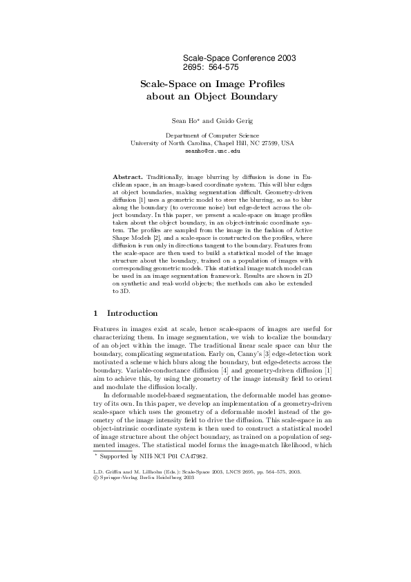 (PDF) Scale-Space on Image Profiles about an Object Boundary