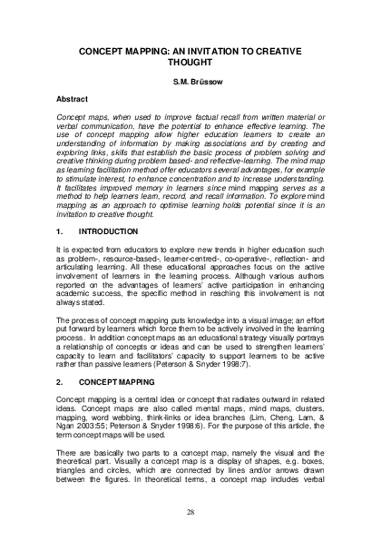 (PDF) Concept mapping : an invitation to creative thought