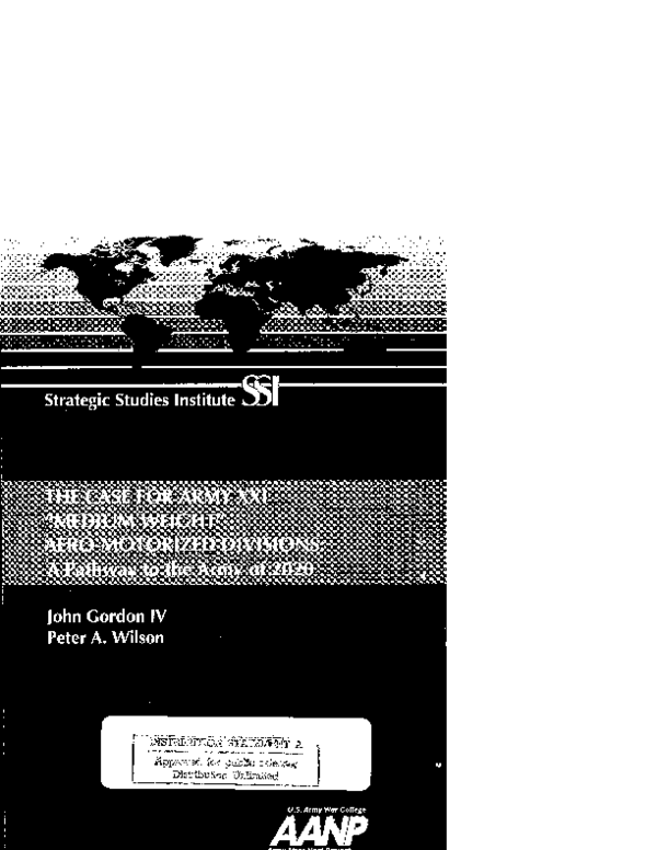 (PDF) The Case for Army XXI Medium Weight' Aero-Motorized Divisions: A ...