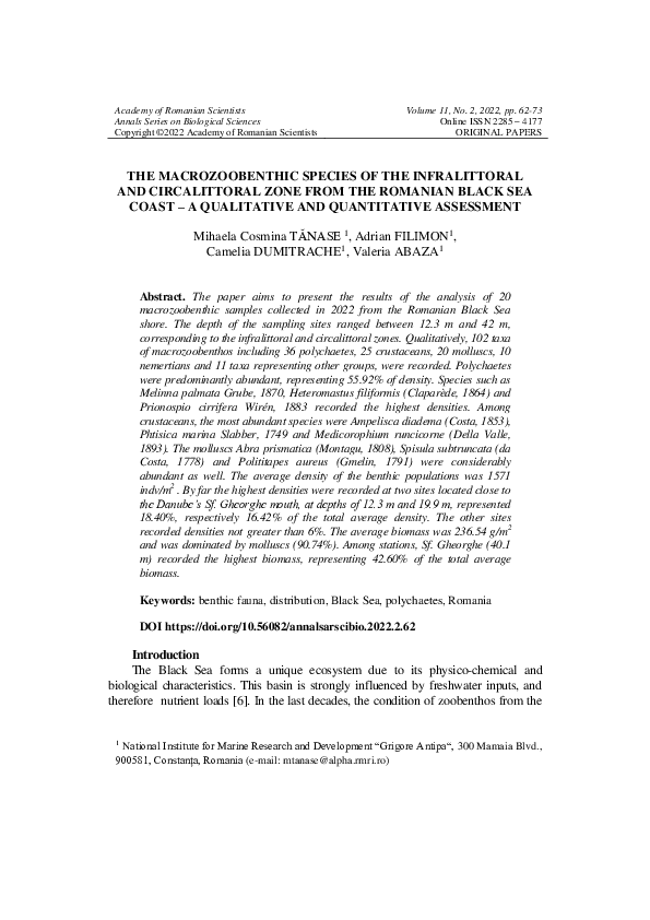 (PDF) The Macrozoobenthic Species of the Infralittoral and ...