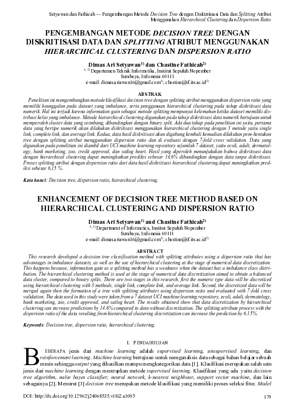 (PDF) Pengembangan Metode Decision Tree Dengan Diskritisasi Data Dan ...