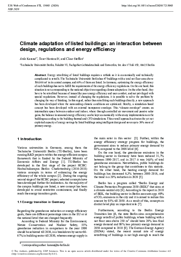 (PDF) Climate adaptation of listed buildings: an interaction between ...