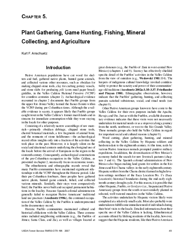 (PDF) Chapter 5. Plant gathering, game hunting, fishing, mineral ...