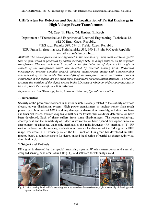 (PDF) UHF Detection of Partial Discharge in Transformers