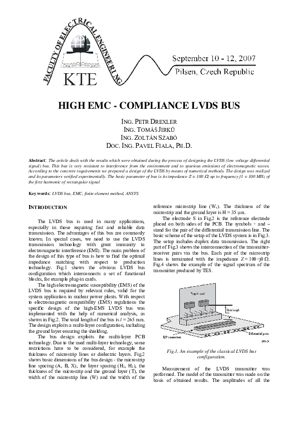 (PDF) High EMC: compliance LVDS bus