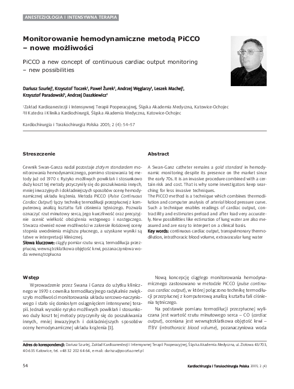 (PDF) Anestezjologia i intensywna terapia PiCCO a new concept of ...