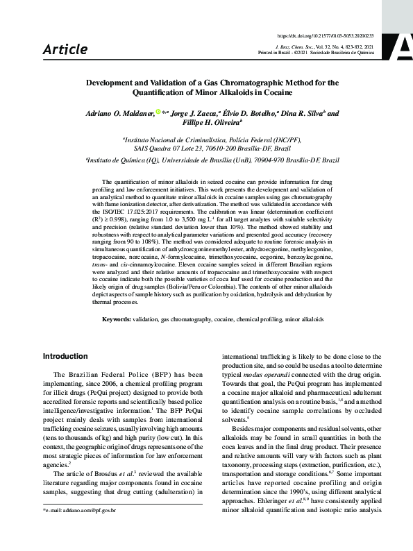 (PDF) Development and Validation of a Gas Chromatographic Method for the Quantification of Minor ...