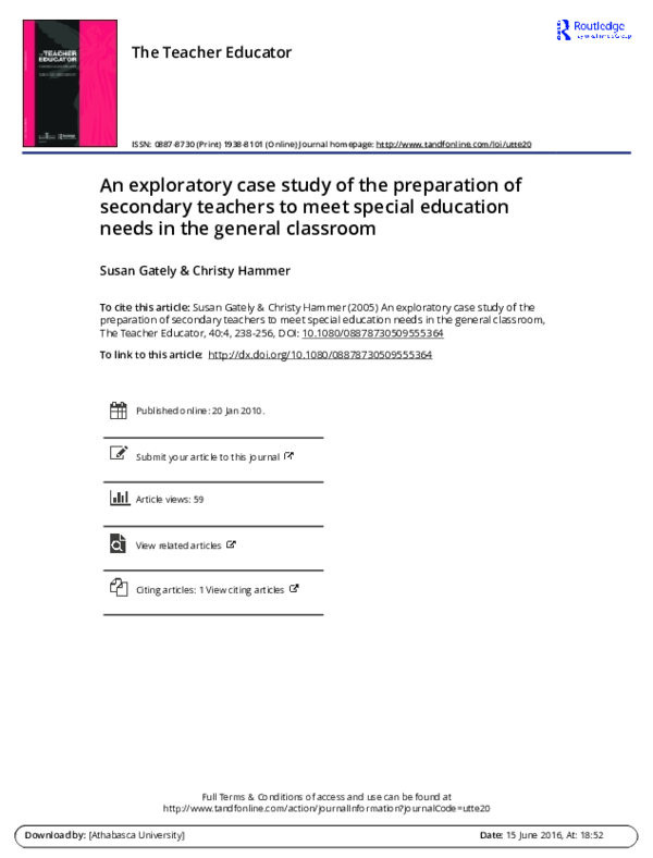 (PDF) An exploratory case study of the preparation of secondary ...