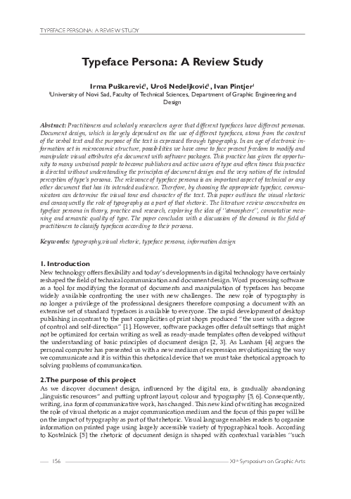 (PDF) Typeface Persona: A Review Study