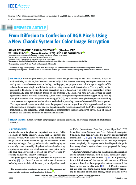 (PDF) From Diffusion to Confusion of RGB Pixels Using a New Chaotic ...