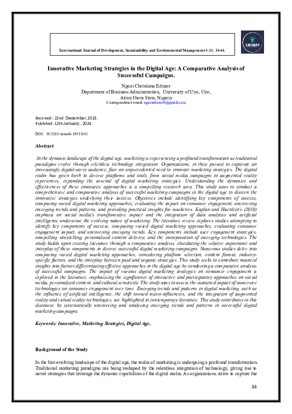 (PDF) Innovative Marketing Strategies in the Digital Age: A Comparative ...