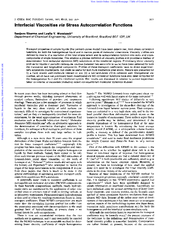 (PDF) Interfacial viscosities via stress autocorrelation functions