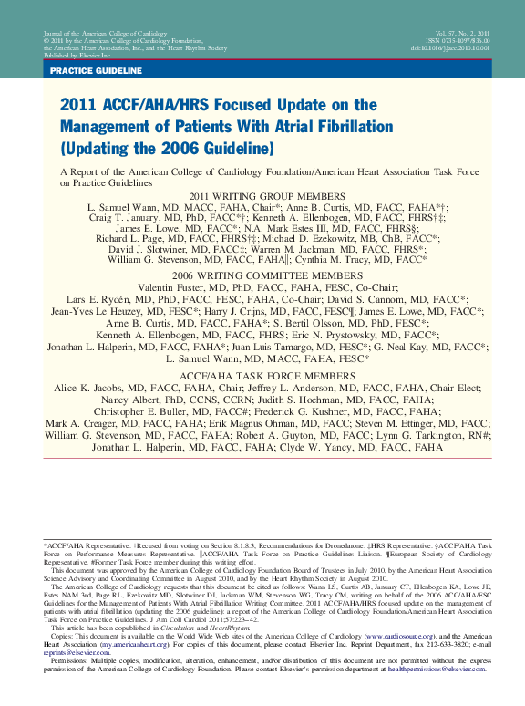 (PDF) 2011 ACCF/AHA/HRS Focused Update on the Management of Patients ...