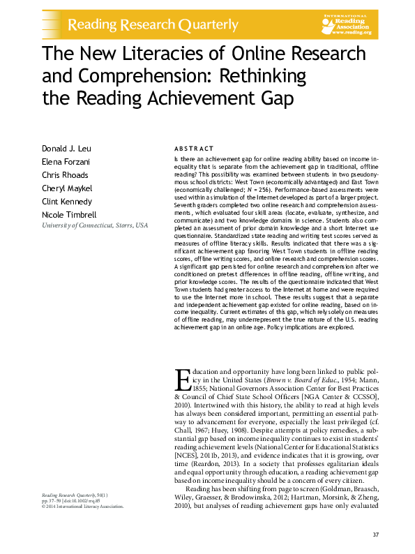 (PDF) New Literacies of Online Research and Comprehension