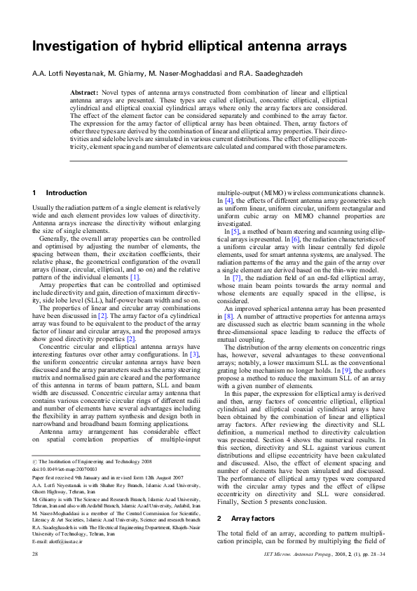 (PDF) Investigation of hybrid elliptical antenna arrays | Iranian ...