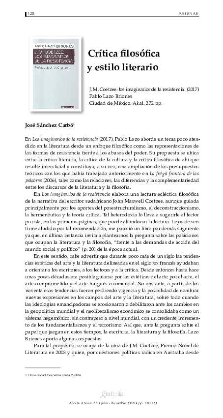 (PDF) Crítica filosófica y estilo literario