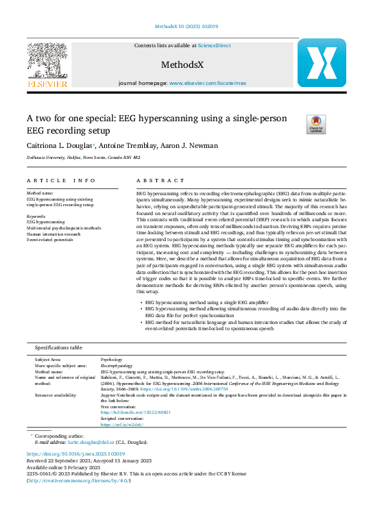 (PDF) A two for one special: EEG hyperscanning using a single-person ...