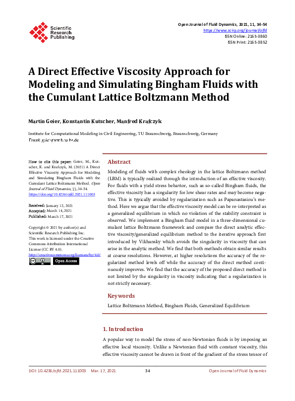 (PDF) Direct Viscosity Method for Bingham Fluids
