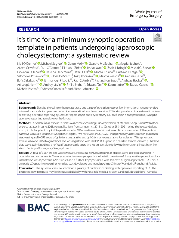 (PDF) It’s time for a minimum synoptic operation template in patients ...