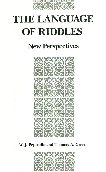 (PDF) The Language of Riddles: New Perspectives