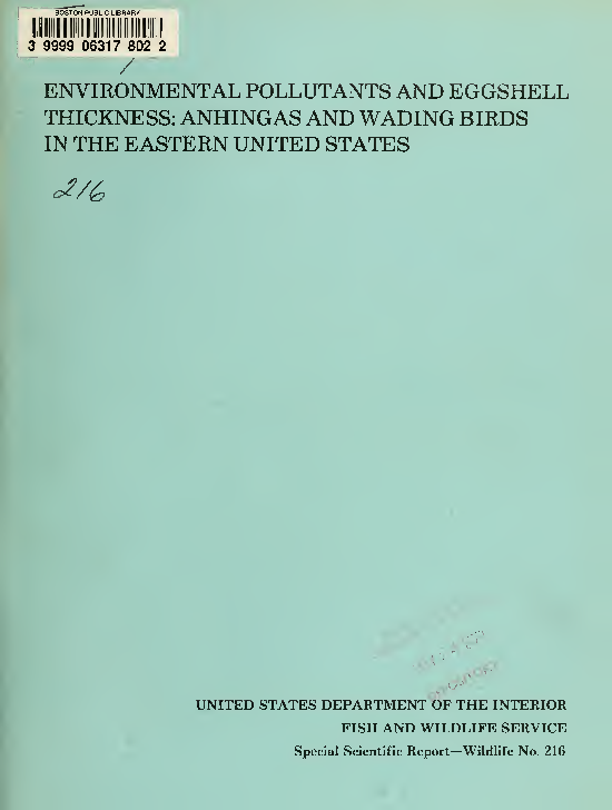 (PDF) Environmental pollutants and eggshell thickness: Anhingas and ...