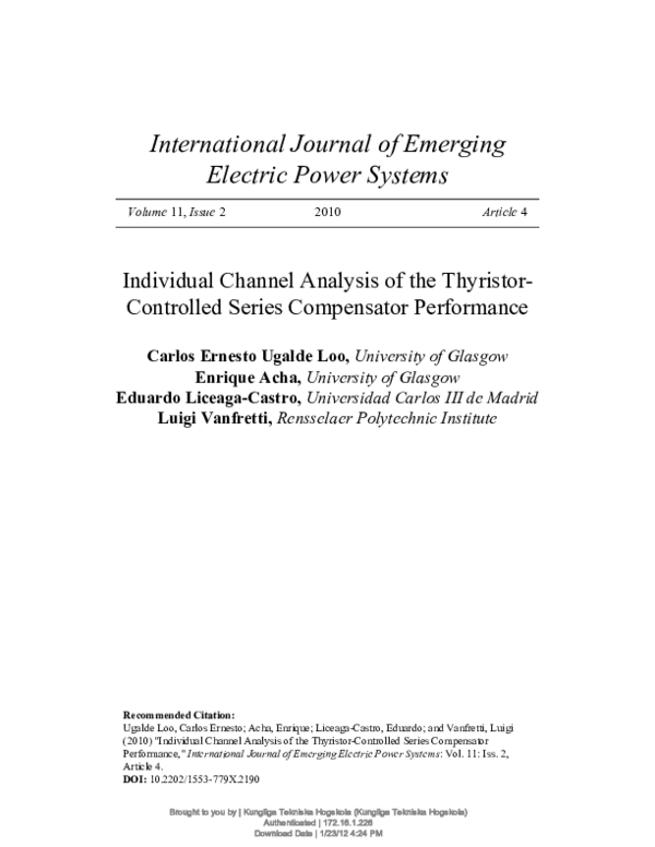 (PDF) Individual Channel Analysis of the Thyristor-Controlled Series ...