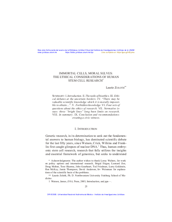 (PDF) Immortal Cells, Moral Selves: The Ethical Considerations of Human ...